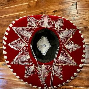 Accessories | Luna Authentic Red Mexican Sombrero From Mexico | Poshmark